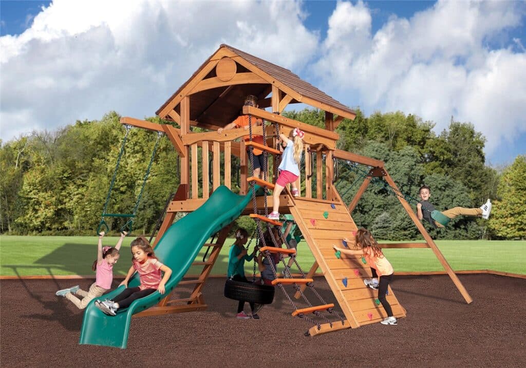 Adventure Summit XL 1 Wooden Swing Set | Texas Backyard Structures