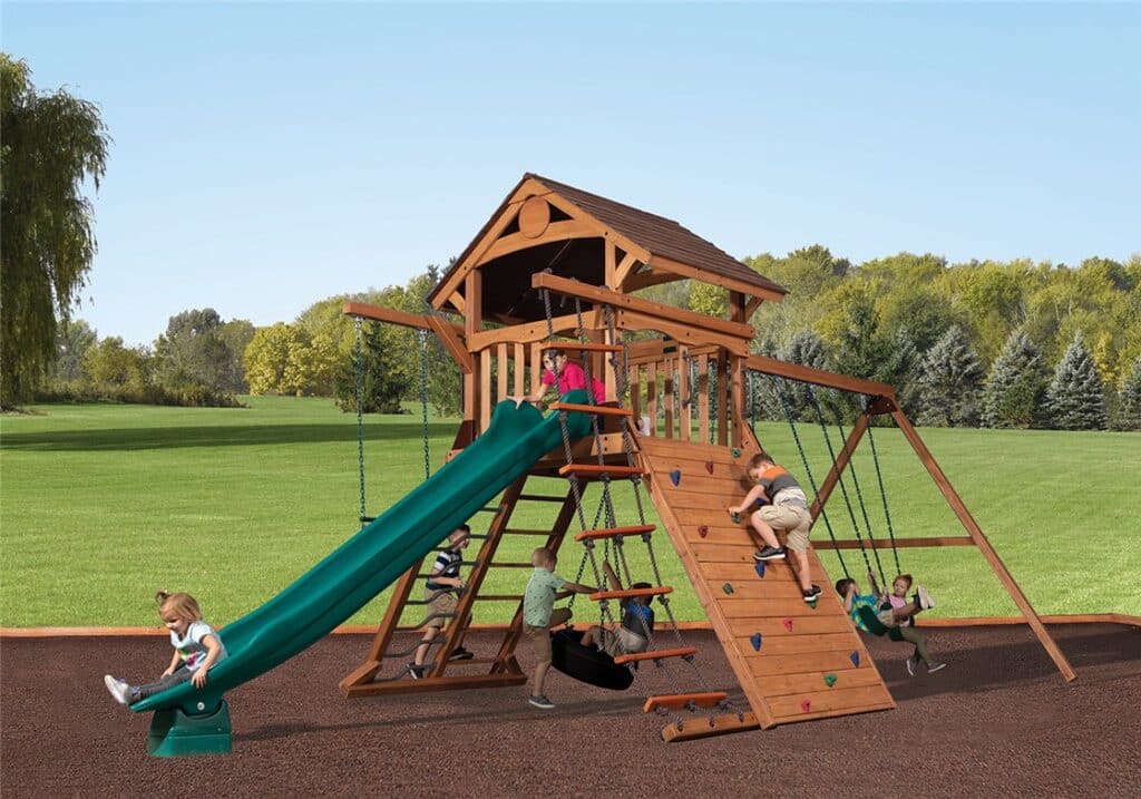 Olympian Summit XL 1 Wooden Swing Set | Texas Backyard Structures